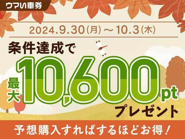 【要エントリー・ウマい車券】条件達成すると抽選で3名様に10000ptが当たる予想購入キャンペーン お知らせ Netkeirin